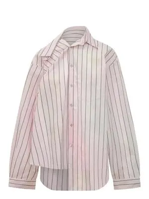 A PAPER KID Striped Over Shirt - Pink