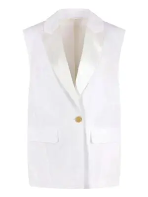 Brunello Cucinelli Single-breasted Gilet - White
