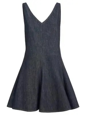 Brunello Cucinelli Cotton Denim-effect Twill Mini Dress - Blue