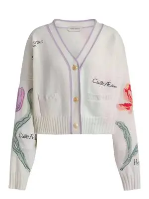 Alberta Ferretti Floral Embroidered Cardigan - Neutrals