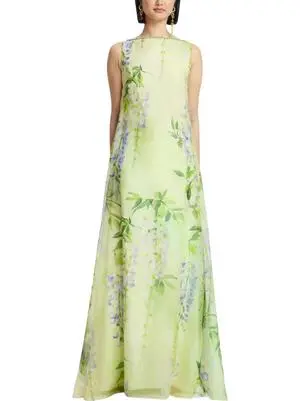 LEO LIN Yumei Floral-print Maxi Dress - Yellow