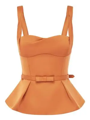 LEO LIN Georgia Peplum Top - Orange