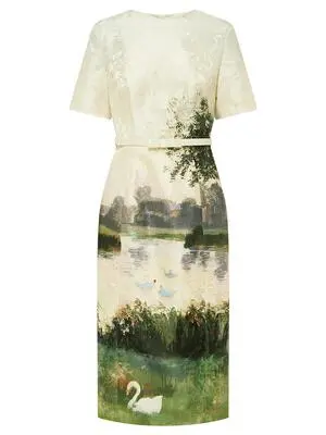 LEO LIN Elizabeth Jacquard Midi Dress - Print
