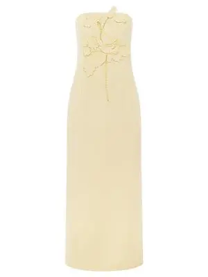 LEO LIN Rayna Applique Tweed Maxi Dress - Yellow