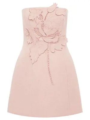 LEO LIN Roselle Applique Tweed Mini Dress - Pink