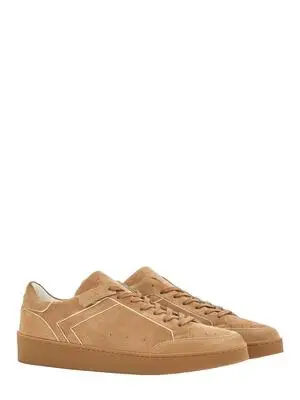 Canali Nuvola Suede Sneakers With Piping - Brown