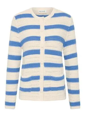 ROAME Manon Cotton Knit Cardigan - Stripe