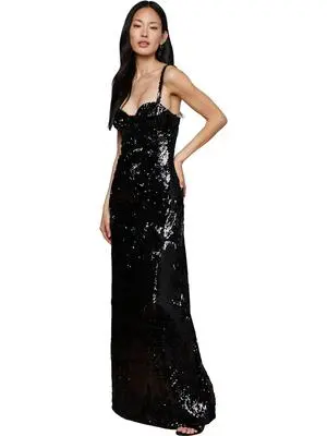 L'Agence Sayla Sequin Gown - Jet Black