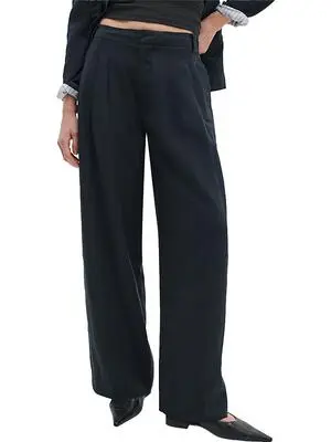 Rag & Bone Rag & Bone Chappell Wide Leg Pleated Pants Black