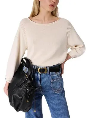 Gerard Darel Liona Round Neck Sweater - Ecru
