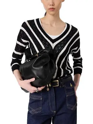 Gerard Darel Loretta V-neck Sweater - Navy