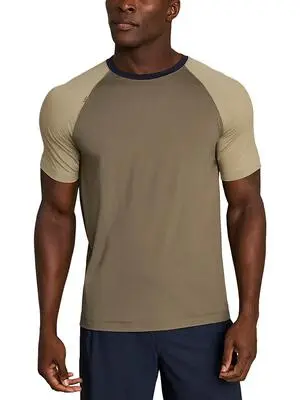 RHONE Reign Raglan Short Sleeve T-shirt - Smokey Olive Color Block