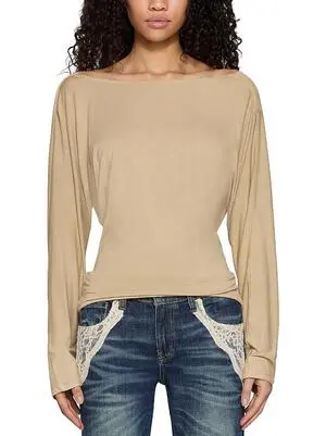EB DENIM Zinnia Long Sleeve Top Sand