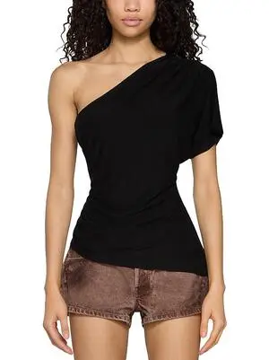 EB DENIM Linnea One Shoulder Top - Black