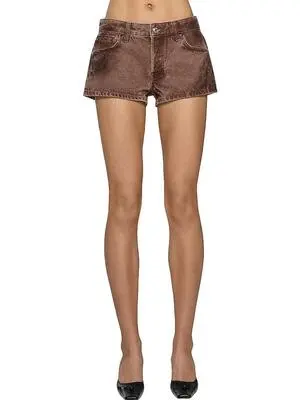 EB DENIM Portman Low Rise Denim Shorts - Coated Umber