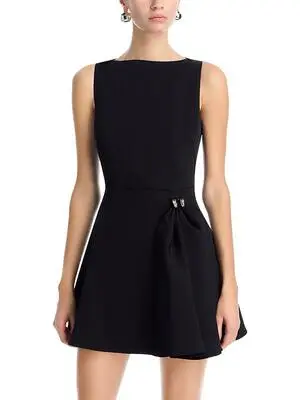 Aqua Hardware Mini Dress Exclusive - Black