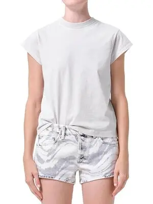 AGOLDE Bryce Cap Sleeve Tee - Bone