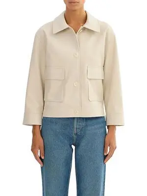 LAMARQUE Elara Faux Leather Jacket - Bone