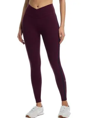 Splits59 Mia Rigor Striped Leggings - Dark Cherry/indigo
