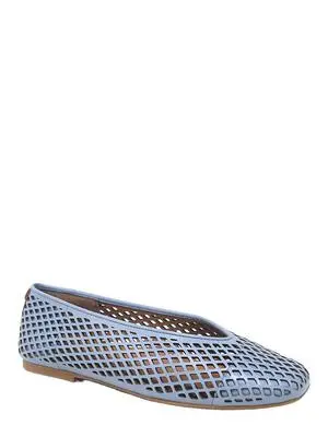 KENNETH COLE Willow Perforated Leather Ballet Flats - Ashley Blue Leather