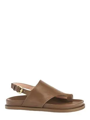 Agl Leather Flat Sandals - Cocoa