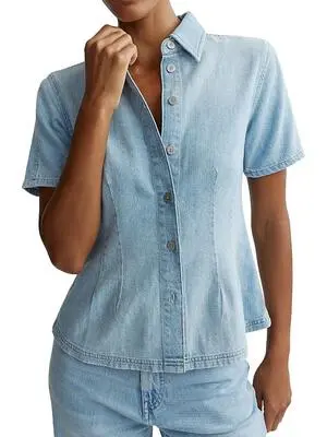 DL1961 Joice Short Sleeve Shirt - Beachfront