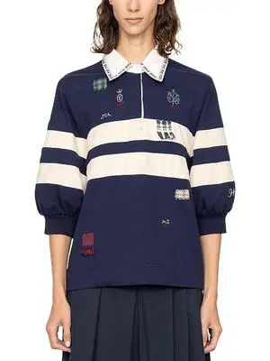 Sea Claira Embroidered Rugby Top - Multi