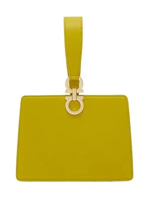 FERRAGAMO Mini Leather Clutch - Antique Yellow