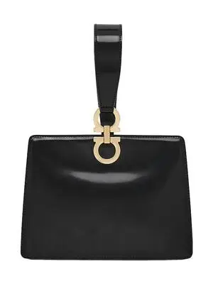 FERRAGAMO Mini Leather Handheld Clutch - Nero