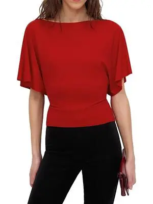 REFORMATION Avery Knit Top - Lipstick