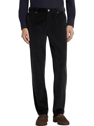 Zegna Cashco Slim Fit Corduroy Pants - Dark Blue