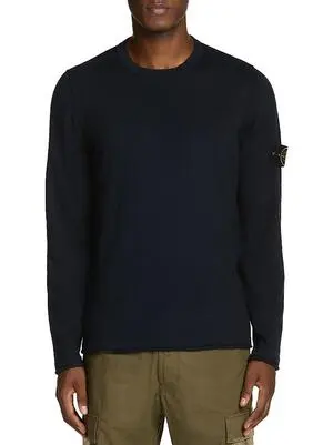 Stone Island Maglia Logo Patch Sweater - Navy Blue