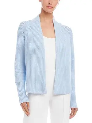 Karen Kane Cropped Open Front Cardigan Sweater - Blue