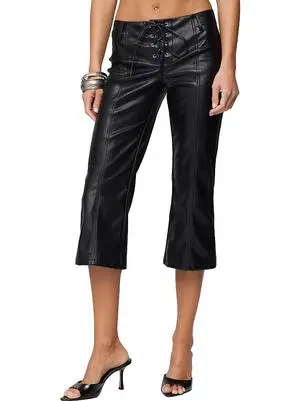EDIKTED Lexy Flared Capri Pants - Black