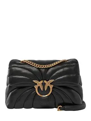 Pinko Love Puff Classic Leather Convertible Crossbody - Zq-nero-