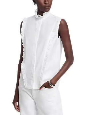 Fabiana Filippi Sleeveless Ruffled Shirt - Open White