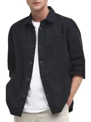 Barbour Washed Cotton Twill Overshirt - Navy