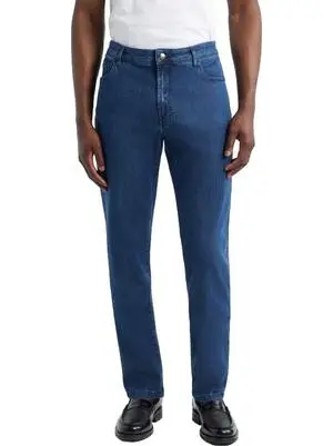 Canali Comfort Straight Leg Jeans - Blue