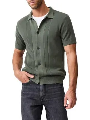 Rodd & Gunn Cobb River Short Sleeve Knit Button-up Shirt - Forest
