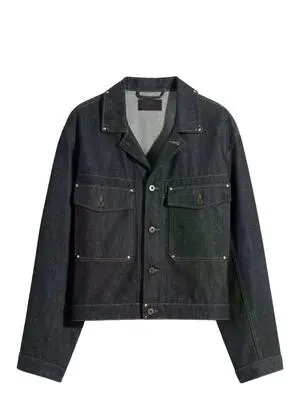 LEMAIRE Studded Denim Jacket Blue