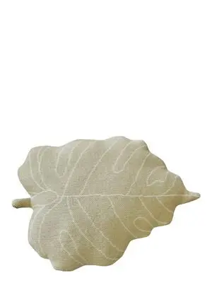 LORENA CANALS Knitted Leaf Cushion - Light Olive/ Natural