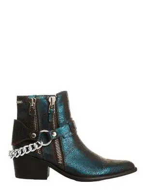 VELEZ Cracked Leather Ankle Boots Brown