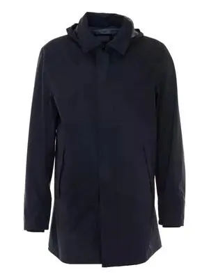 Herno Raincoat With Removable Hood - Blue