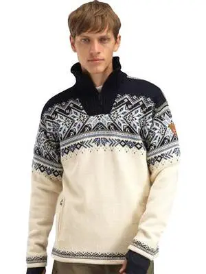 DALE OF NORWAY Vail Weatherproof Sweater - Off White/smoke/navy Blue