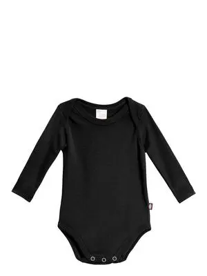 CITY THREADS Organic Cotton Long Sleeve Bodysuit - Black