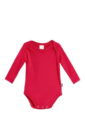 CITY THREADS Organic Cotton Long Sleeve Bodysuit - Candy Apple