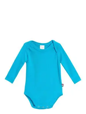 CITY THREADS Organic Cotton Long Sleeve Bodysuit - Turquoise