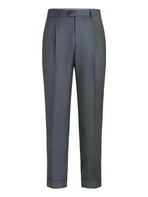 Brunello Cucinelli Super 150s Virgin Wool Batavia Pleated Trousers - Grey