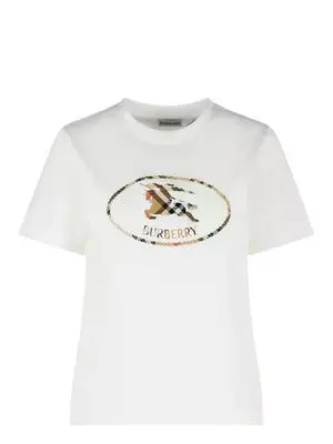Burberry Printed Knight Stamp T-shirt - White