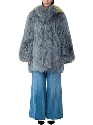Marni Shearling Single-breasted Coat - Grey